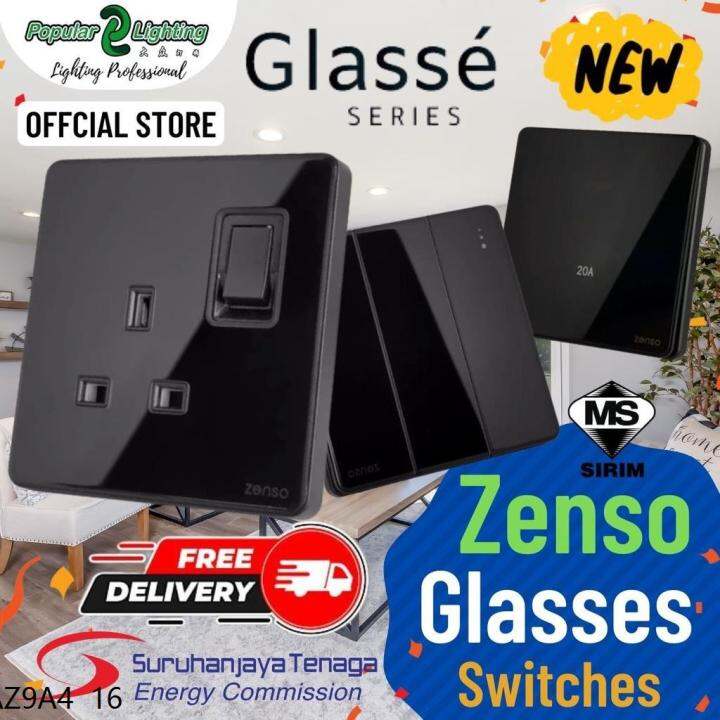 pod SIRIM Zenso Glasse Switch Socket LED Neon Modern Design Wall Slim ...