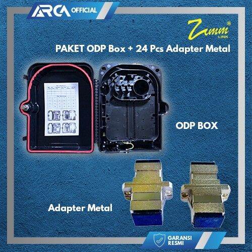 Paket ODP Box 24 Core + 24pcs Adapter Metal ZimmLink Optic Fiber ...