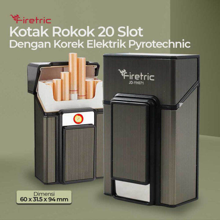 Kotak bungkus Rokok 20 Slot bahan Metal ukuran 60 x 31.5 x 94 mm warna ...