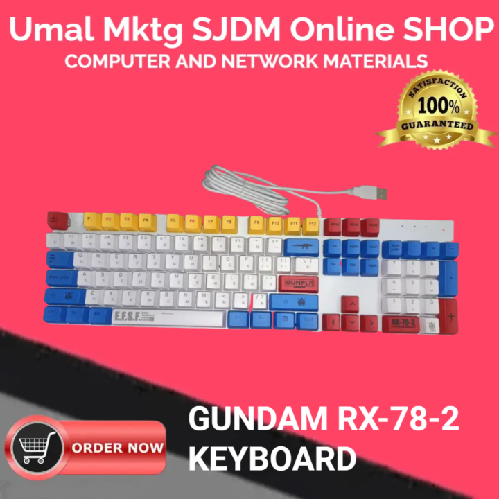 Gundam RGB Backlit Mechanical Gaming Keyboard Set 104 Keys Blue Switch ...