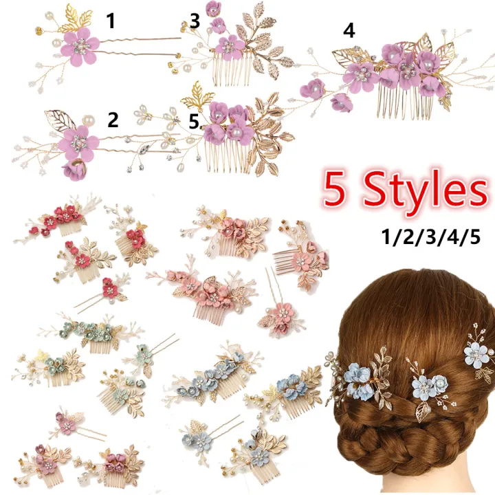 BUUXIAA สวย งานแต่งงาน โรแมนติก คริสตัลคราวน์ ใบมงกุฏ กิ๊บติดผมดอกไม้ หวีผม คลิปเจ้าสาว | Lazada ...
