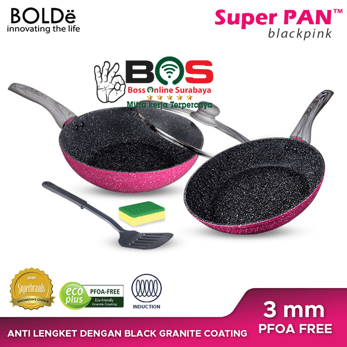 BOLDe Super Pan Granite Series Set 5 Pcs Panci Set Bolde BlackPink ...