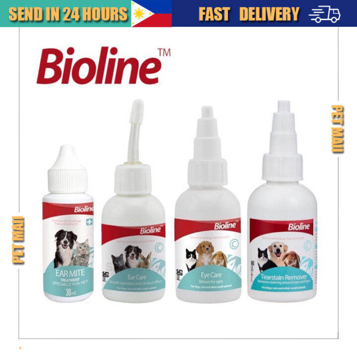 【Bioline】 50ML Tear Stain/Eye Care /Ear Care/Ear Mites for Dogs and ...
