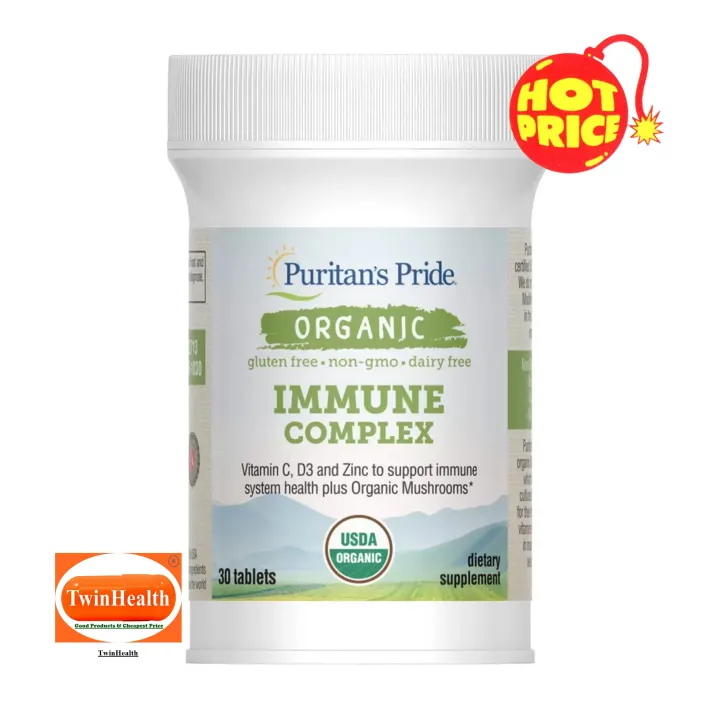 Puritan's Pride Organic Immune Complex with Mushrooms and Zinc / 30 ...