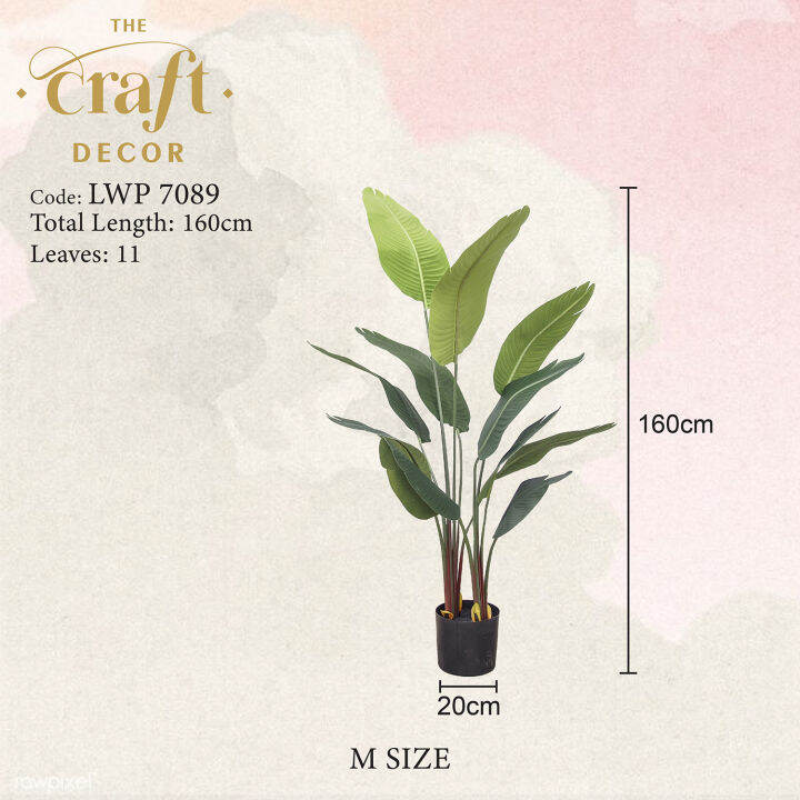 The Craft Decor Artificial Traveller Plam Tree With Pot | Pokok Viral ...