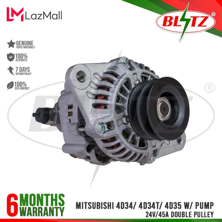 BLITZ ALTERNATOR ASSEMBLY MITSUBISHI 4D34/ 4D34T/ 4D35 W/ PUMP 24V/45A ...