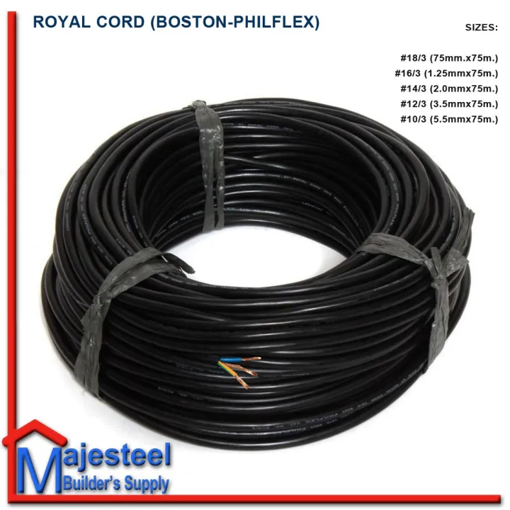 75meters Omega/Boston Pure Copper Royal Cord 12/3 (3.5mm) Electrical ...