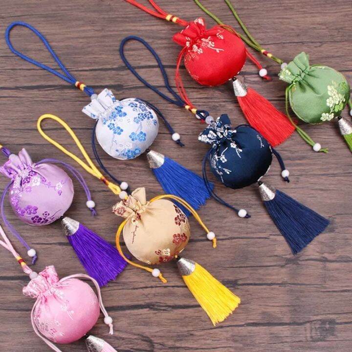 Sachet purse gold silk lavender wormwood repellent sachet pendant ...