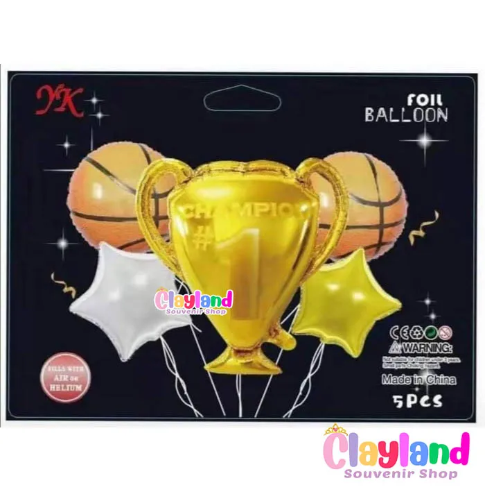 5in1 Trophy Basketball Champion Balloon Set party decorations aluminum ...