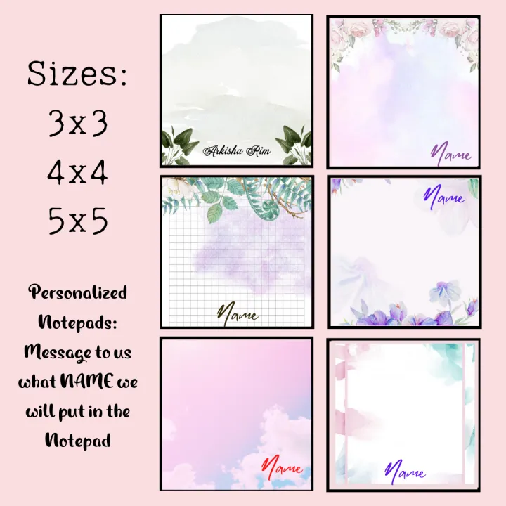 Personalized / Customized Notepads || 3x3 4x4 5x5 | Lazada PH