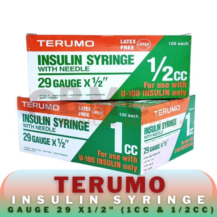 Terumo Insulin Syringe 1cc and 1/2 cc (SOLD PER BOX) | Lazada PH