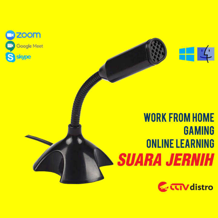 U03 Mic USB Desktop Mini Microphone Stand PC Laptop Mikrofon Komputer ...