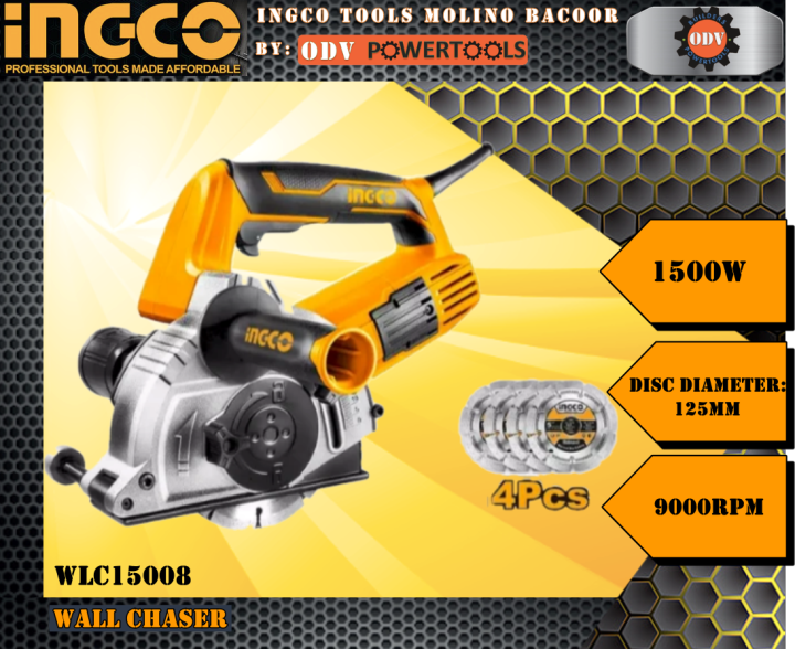INGCO Wall Chaser Ø125mm 1500W WLC15008 ~ ODV POWERTOOLS | Lazada PH