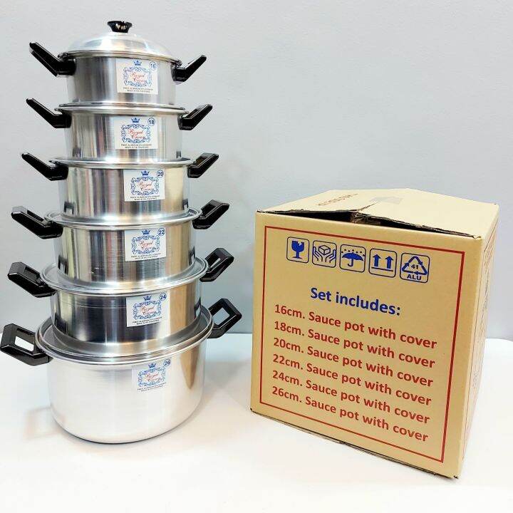 Royal Crown Aluminum 12-PIECE (6 sets) COOKWARE SET /Cooking Pot ...