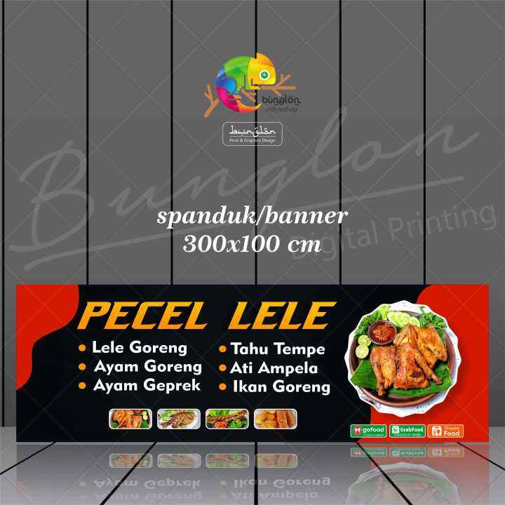 Size 300x100 Cm Spanduk Banner Pecel Lele Custom Desain, Model I ...