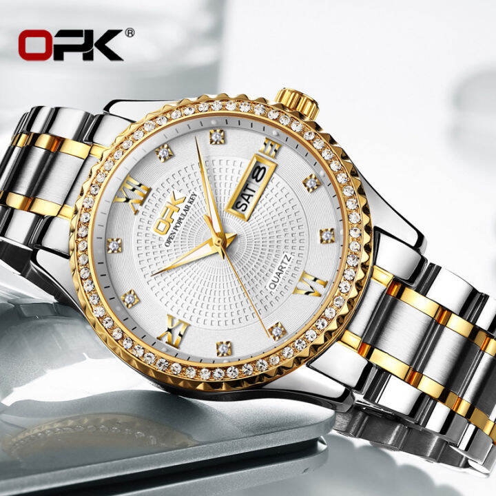 OPK Watch for men 100% Original Waterproof Diamond-set Roman Dial ...