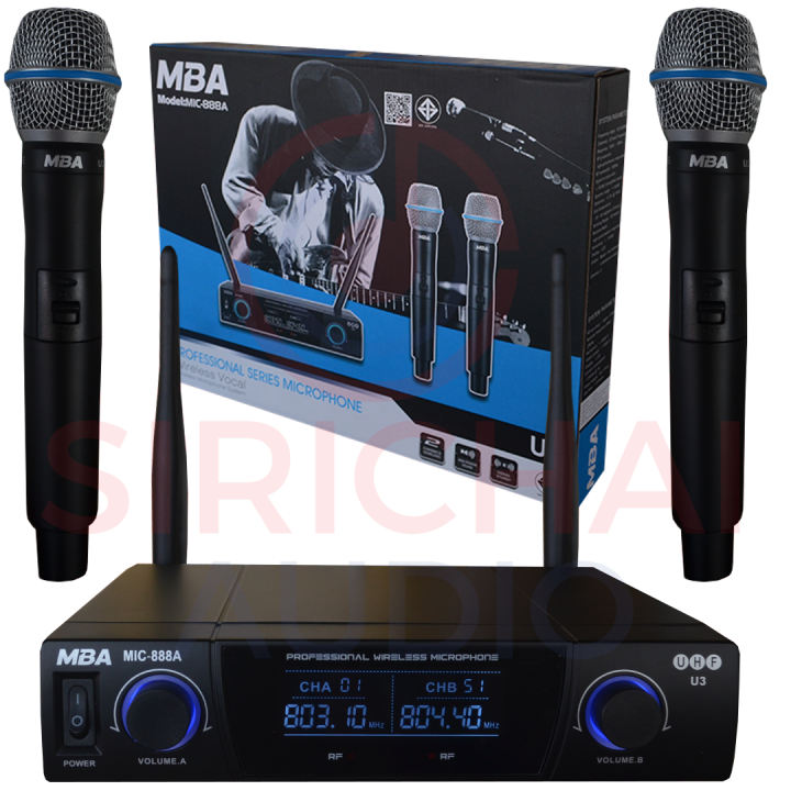 MBA ไมค์โครโฟนไร้สาย ไมค์ลอยคู่ UHF Wireless Microphone รุ่น MIC-888A U3 (UHF แท้ 100%) | Lazada ...
