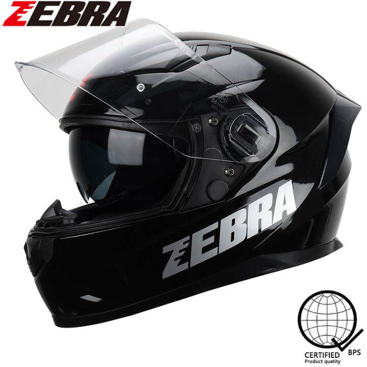 ZEBRA 763pro PLAIN Men motorcycle full face helmet with dual visor sun ...