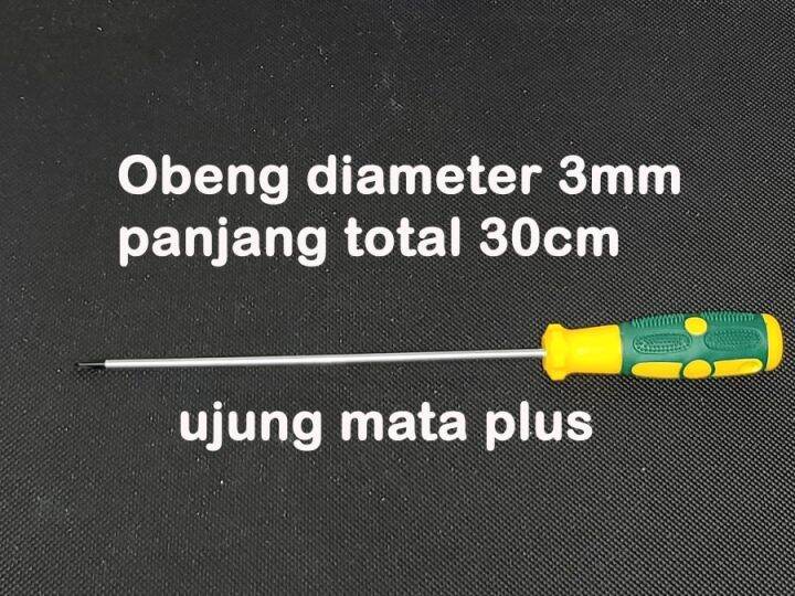 Obeng Hijau Mata Plus Diameter 3Mm Panjang 30Cm Magnet | Lazada Indonesia