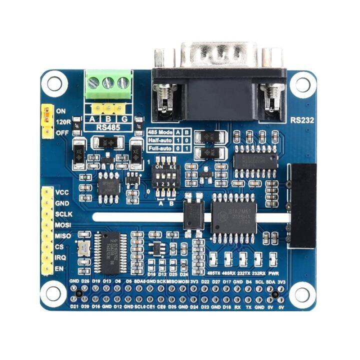 Waveshare Isolated RS485 RS232 Expansion HAT for Raspberry Pi 4B/3B+/3B/2B, SPI Control, Onboard ...