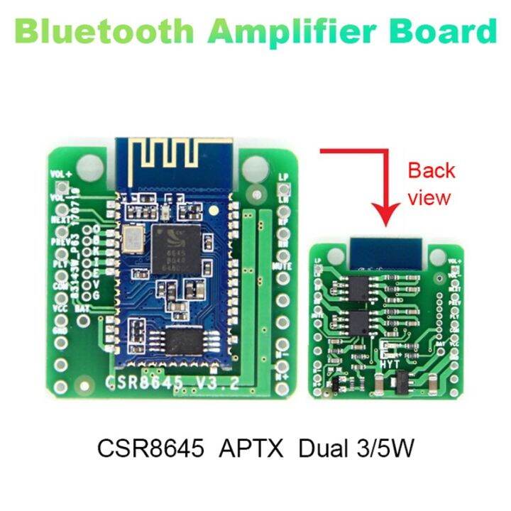 Bluetooth Amplifier Board Module 5.0 Audio Receiver CSR8645 APTX Dual ...