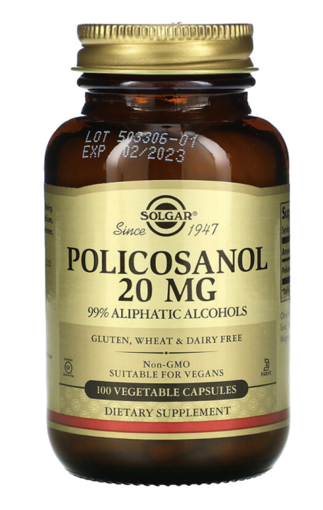 Solgar, Policosanol, 20 mg, 100 Vegetable Capsules | Lazada