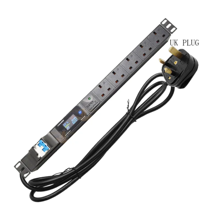PDU Power extension strip LED AC Electricity Meter 16A Circuit breaker ...