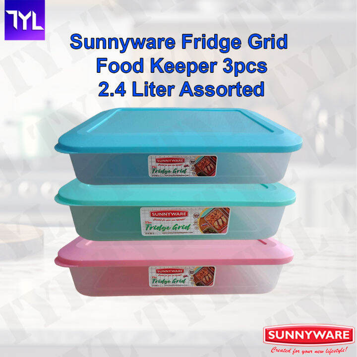 Sunnyware Fridge Grid Food Keeper 3pcs 2.4 Liter Refrigerator Space ...