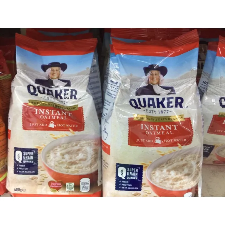 QUAKER INSTANT OATMEAL 400g bundle of 2packs with 2pcs milo 24g for ...