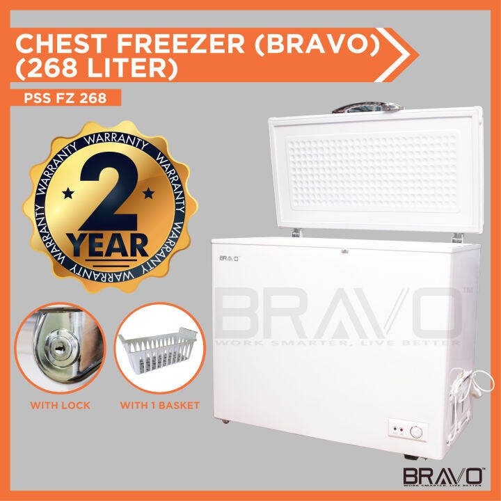 BRAVO Chest Freezer Top Opening 268 Liter Peti Sejuk Beku | Lazada