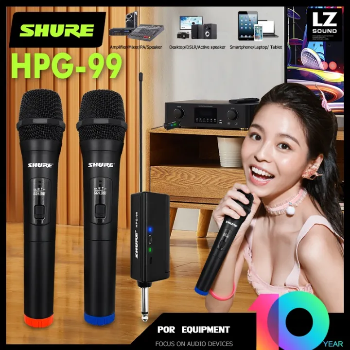 SHURE HPG-99 Wireless Microphone Professional Two Channel with Receiver ...