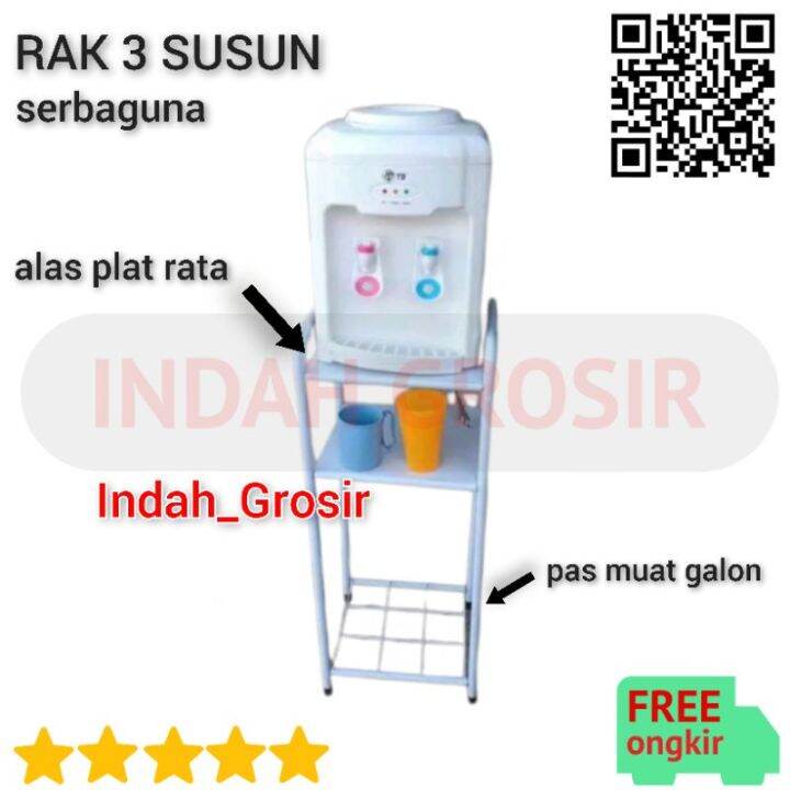 RAK PLAT serbaguna 3 susun Putih| Rak dispenser galon air | Lazada ...