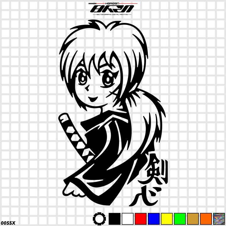 STICKER ANIME JEPANG STIKER CUTTING SAMURAI HIMURAI BATTOUSAI SAMURAI X ...