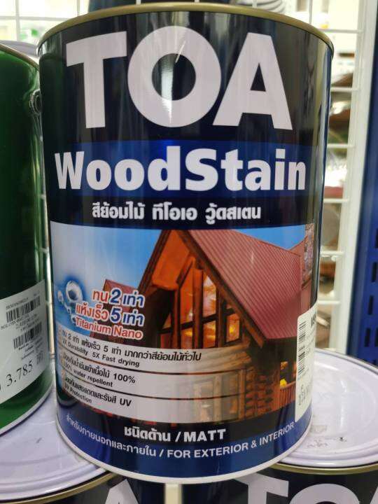 สีย้อมไม้ Toa Wood Stain สีเบอร์ ชนิดด้านใส M99 และ S02 กึ่งเงาใส ขนาด3