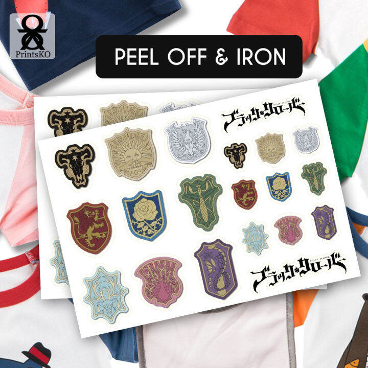 High Quality Iron On Label / Patch with Black Clover - Magic Knights ...