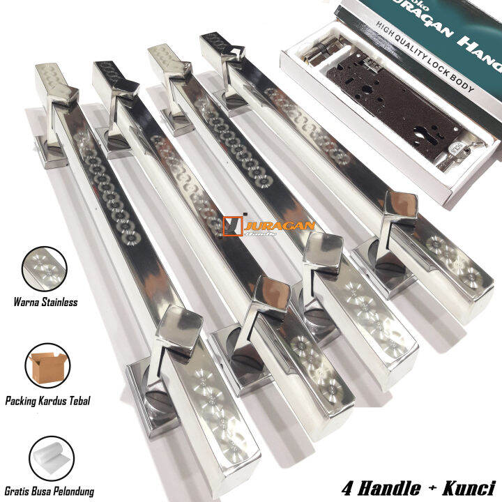 Handle Pintu Isi 4 45 cm - Handle Pintu 2 Satu Set - Body Kunci Pelor ...