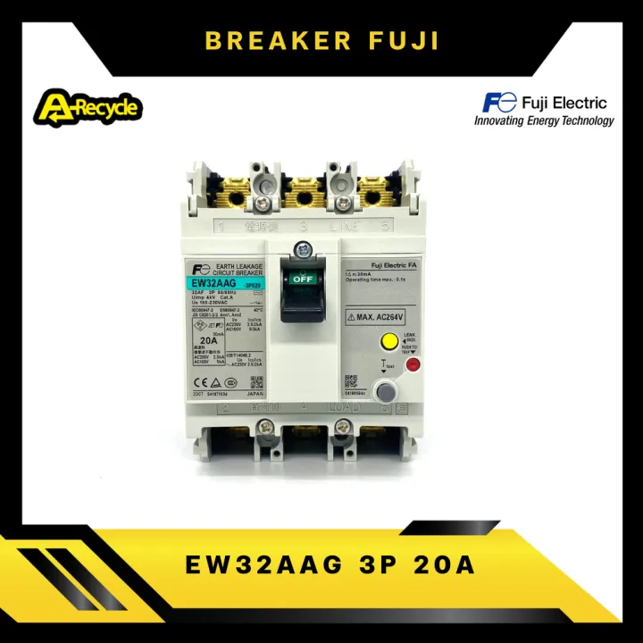 BREAKER FUJI ELCB EW32AAG 3P 20A/30mA (100-230VAC) | Lazada.co.th