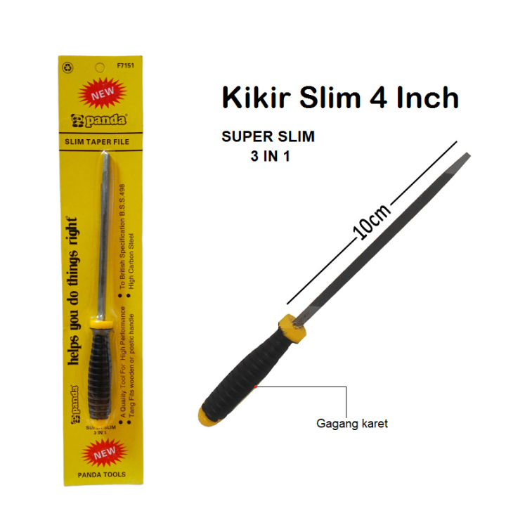 Kikir Segitiga Gagang Kayu Gagang Karet 4" - Kikir Slim 4 Inch - Kikir ...