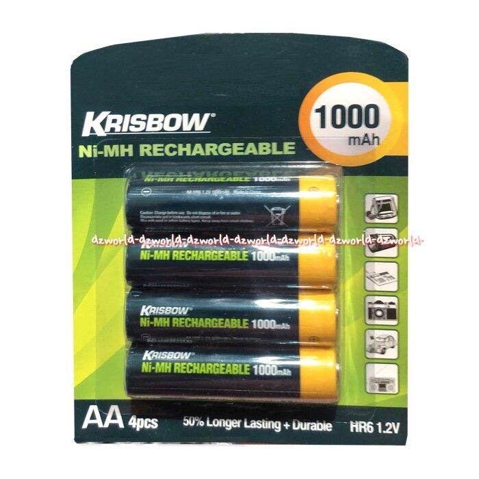Krisbow Ni MH Rechargeable 1000AH Baterai AA 4Pcs Batrai Bisa Di Charge ...