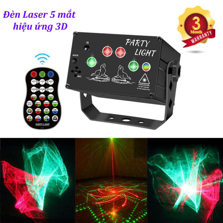 Đèn Led laser hiệu ứng 3D kết hợp nhiều họa tiết ánh sáng Laze - Dùng ...