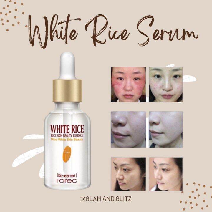 Authentic White Rice Serum Skin Whitening Brightening Serum Pore ...