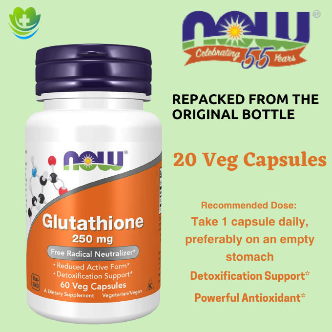 [100% Authentic Made in USA] NOW Supplements, Glutathione 250 mg ...