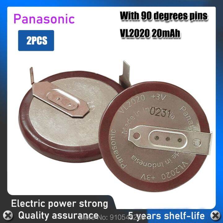 VL2020แท้พานาโซนิคแบบ3V 20MAh แบบเหรียญชาร์จไฟได้90ถ่านลิเธียมแบบกระดุม ...