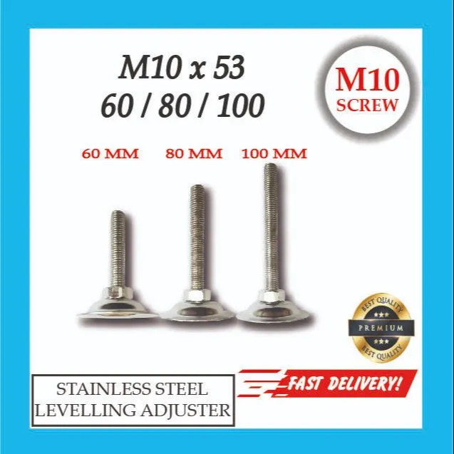 M10 ADJUSTABLE LEVELING STAND STAINLESS STEEL BASE FLOOR MOUNTED ...