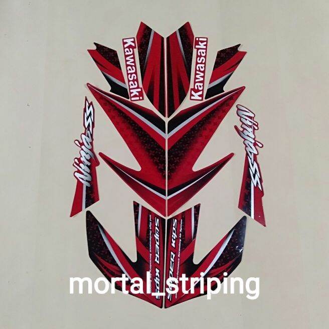 STICKER STRIPING FULL SET LIST BODY NINJA SS 2012 2013 MERAH STANDAR ...