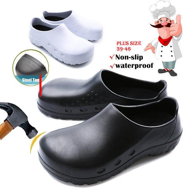 EIFAK Steel Toe Chef Shoes for Men Slip on Kitchen Shoes - Oil Water ...