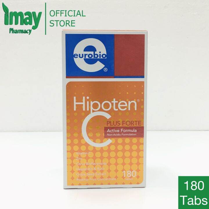 Eurobio Hipoten C Plus Forte Active Formula - 180 Tablets (Non-acidic ...