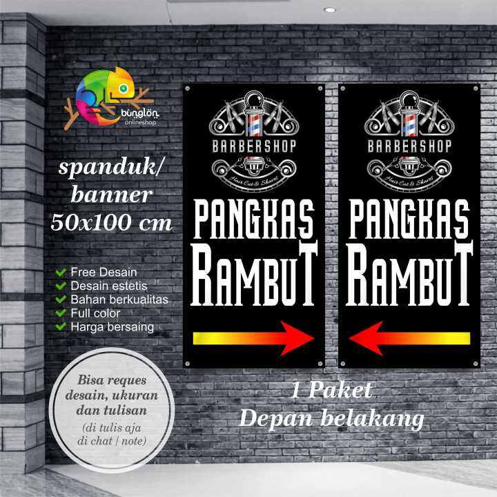 Spanduk Banner Plang Pangkas Rambut Depan Belakang Model A | Lazada ...