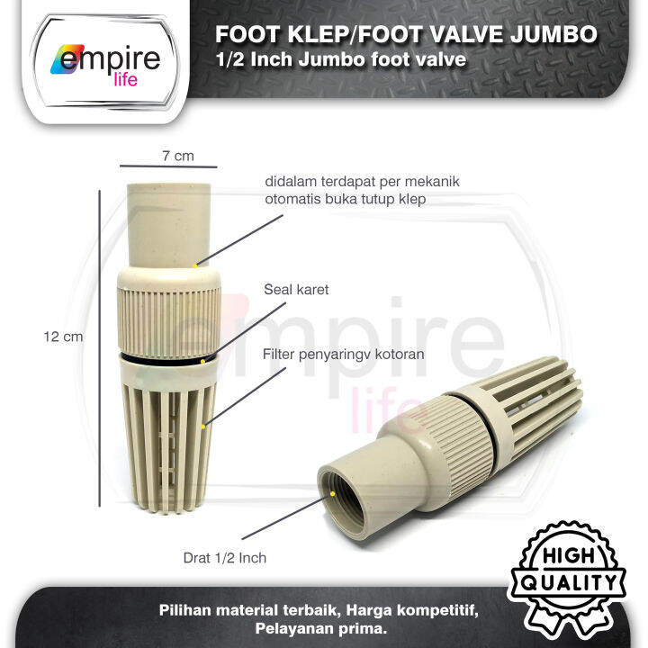 Foot Klep / Foot Valve Jumbo 1/2 inch | Lazada Indonesia