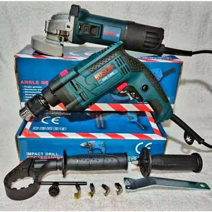 HEAVY DUTY BOSCH IMPACT DRILL AND ANGLE GRINDER PACKAGE SET | Lazada PH